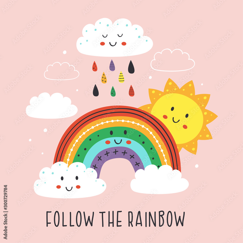 Rainbow Cloud Vector
