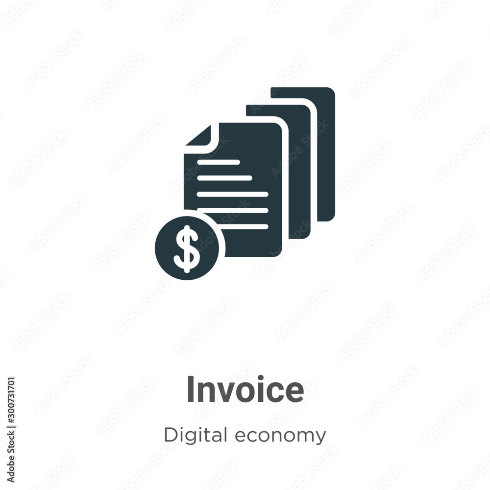 Invoice vector icon on white background. Flat vector invoice icon ...