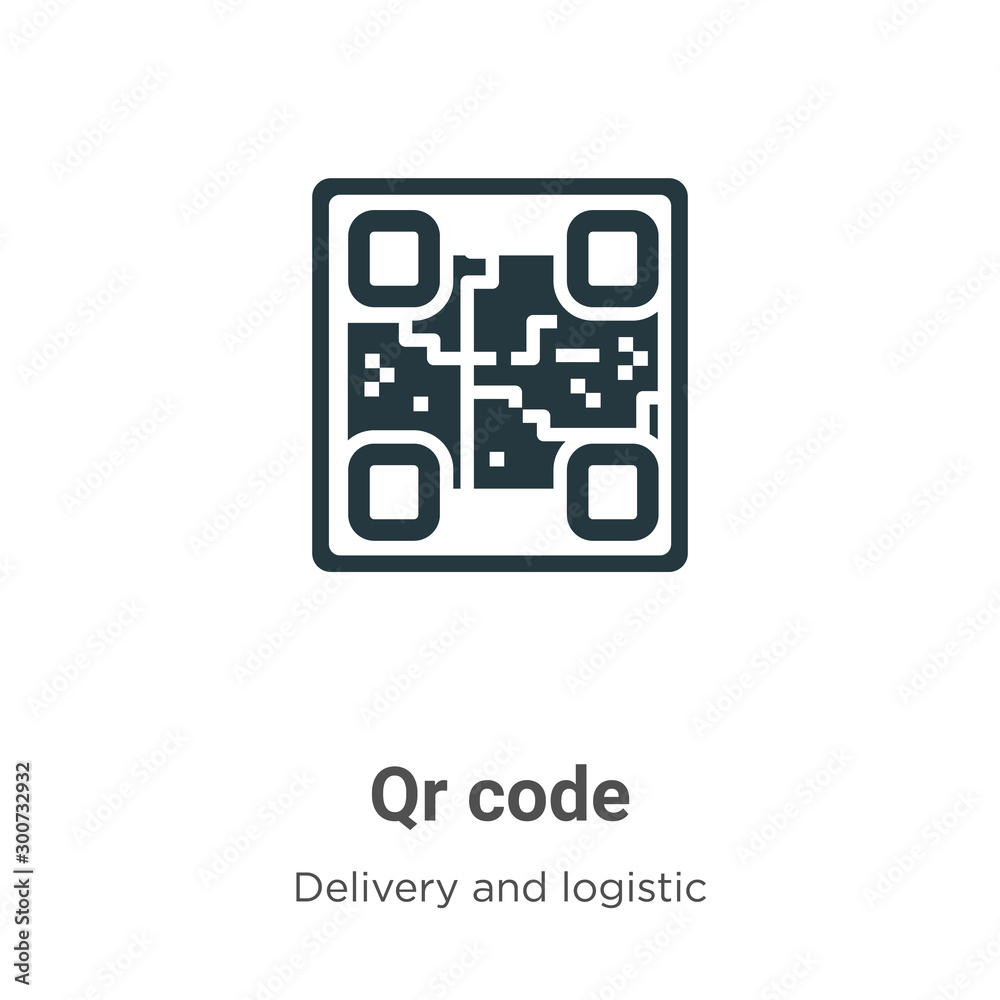 Qr code vector icon on white background. Flat vector qr code icon ...