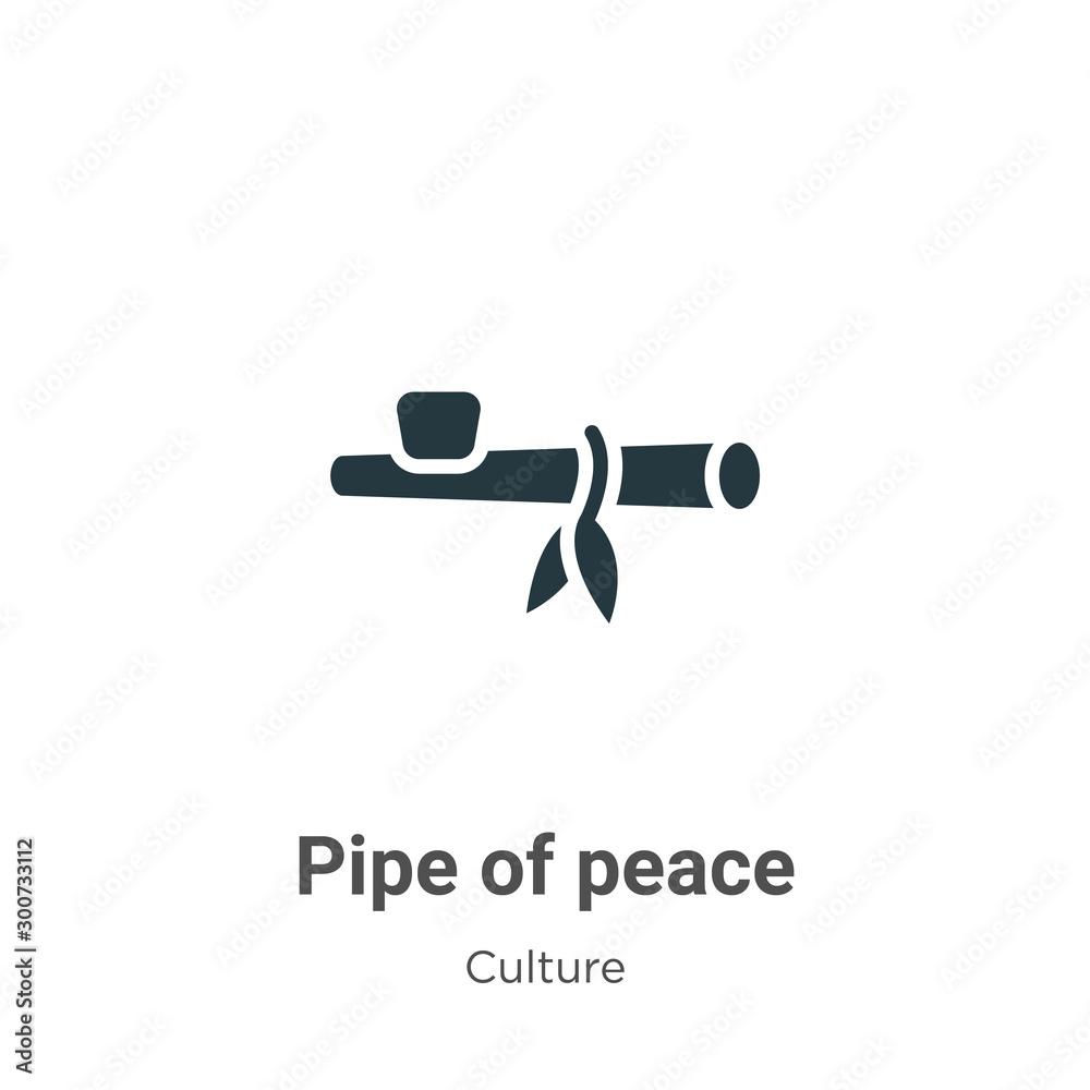 Pipe of peace vector icon on white background. Flat vector pipe of ...