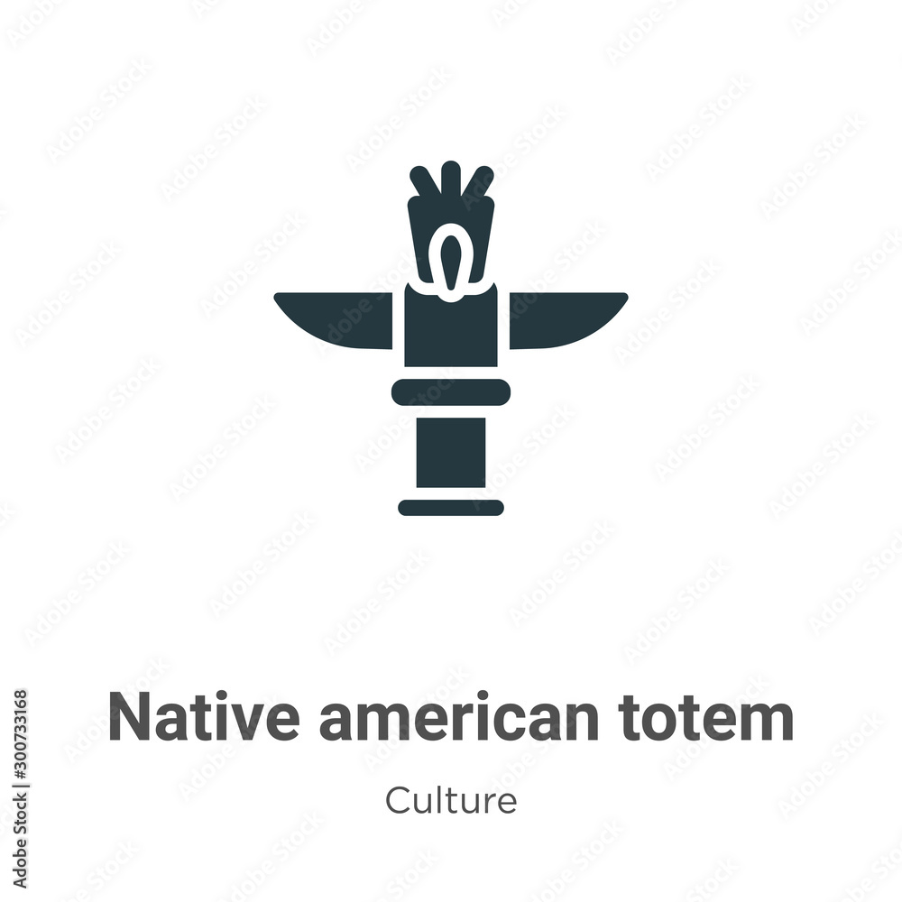 Native american totem vector icon on white background. Flat vector ...