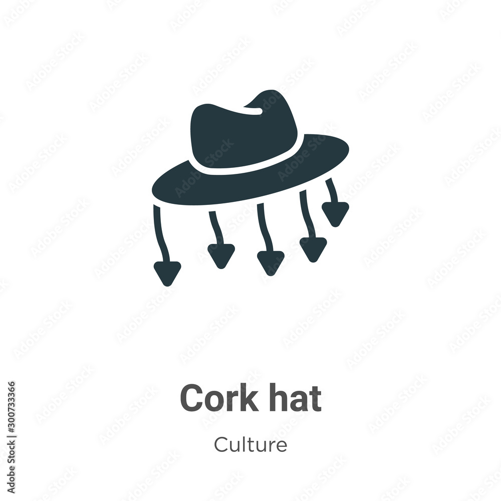 Cork hat vector icon on white background. Flat vector cork hat icon ...