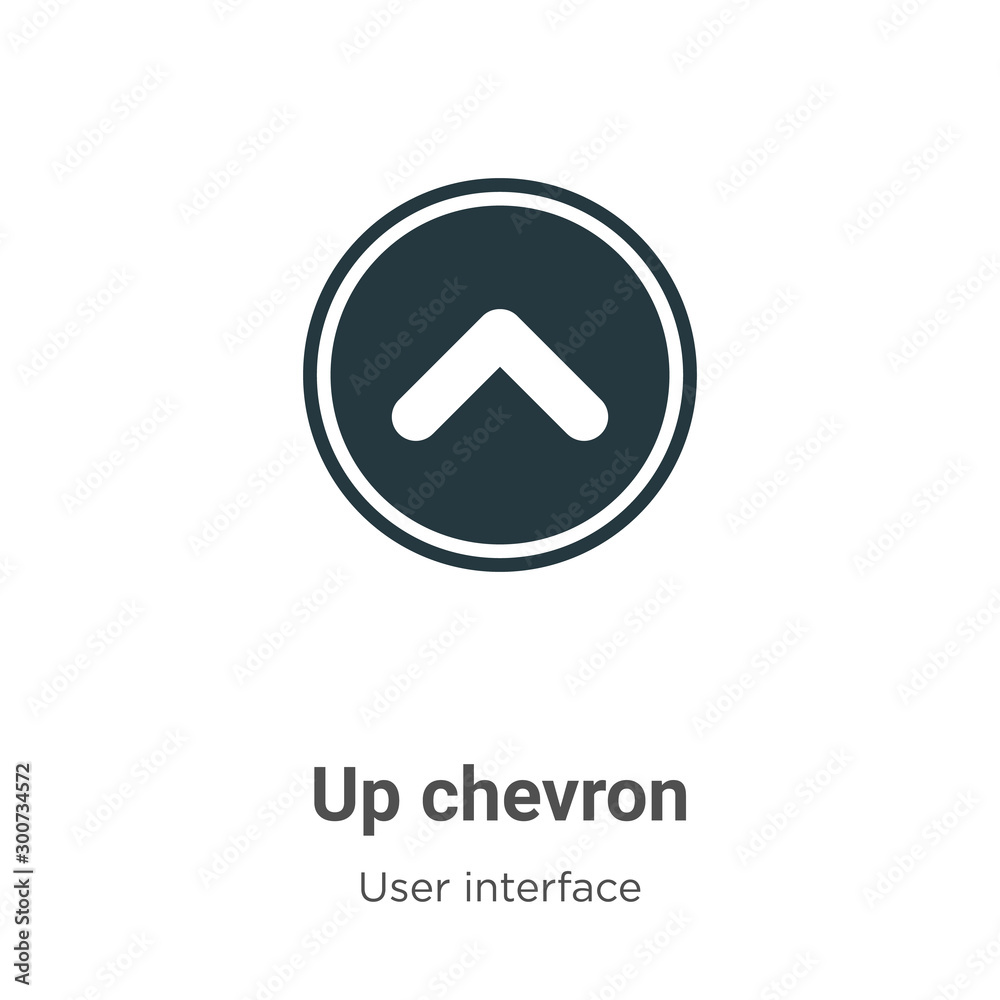 Up chevron vector icon on white background. Flat vector up chevron icon ...