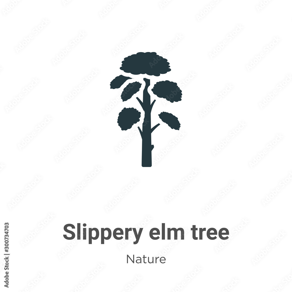 Vecteur Stock Slippery elm tree vector icon on white background. Flat ...