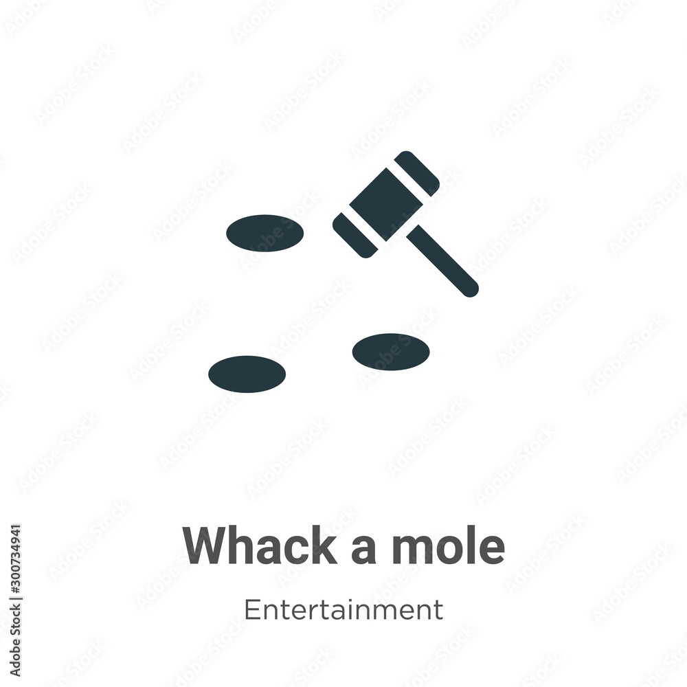 Whack a mole vector icon on white background. Flat vector whack a mole ...