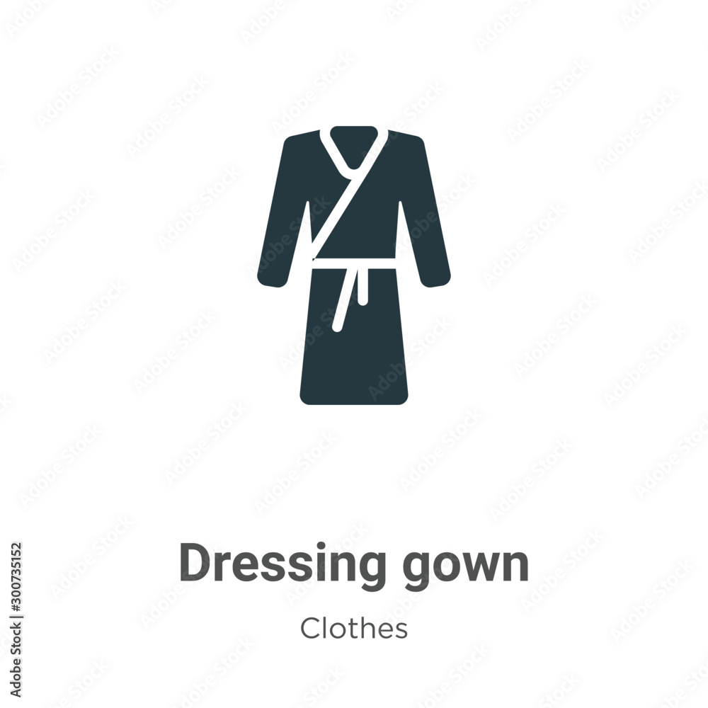 Dressing gown vector icon on white background. Flat vector dressing ...
