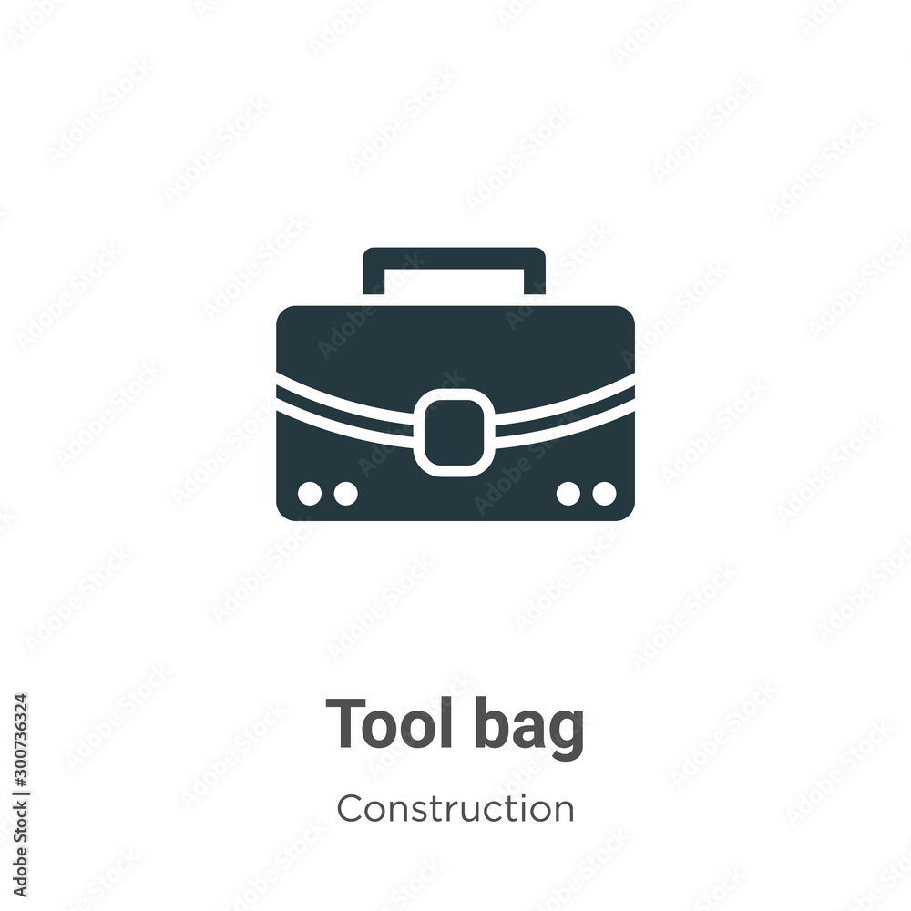 Tool bag vector icon on white background. Flat vector tool bag icon ...
