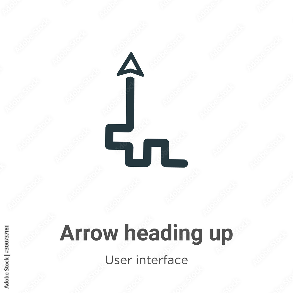Arrow heading up vector icon on white background. Flat vector arrow ...