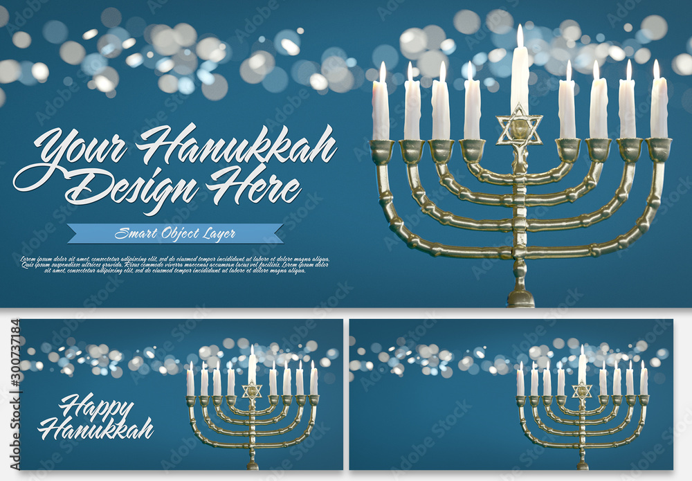 Hanukkah Scene Mockup Stock Template | Adobe Stock