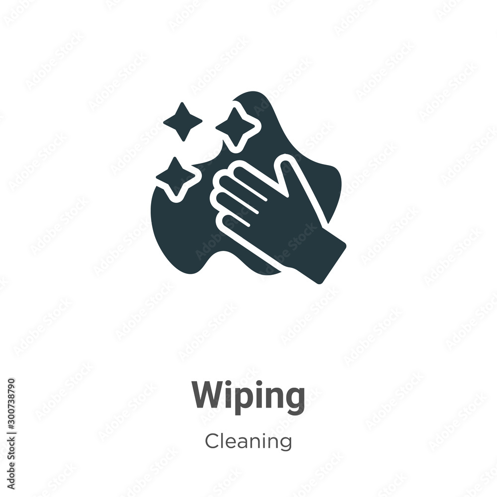 Wiping vector icon on white background. Flat vector wiping icon symbol ...