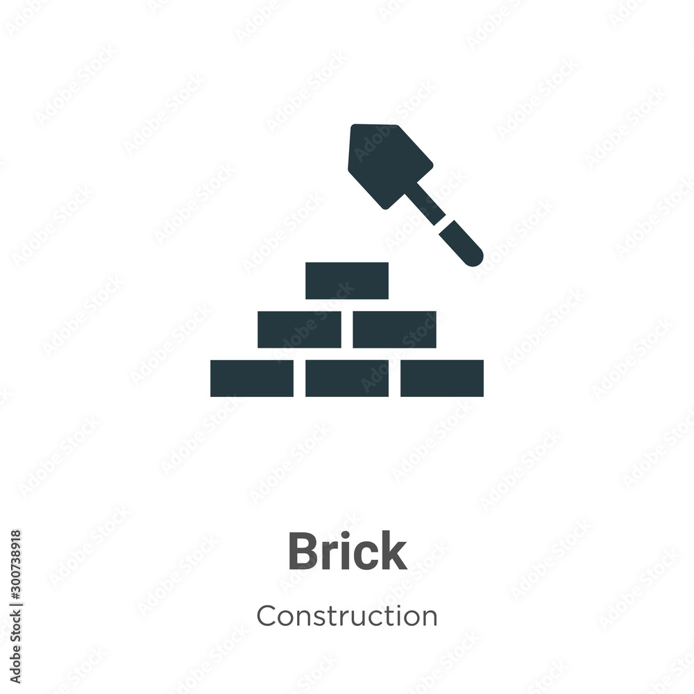 Brick vector icon on white background. Flat vector brick icon symbol ...