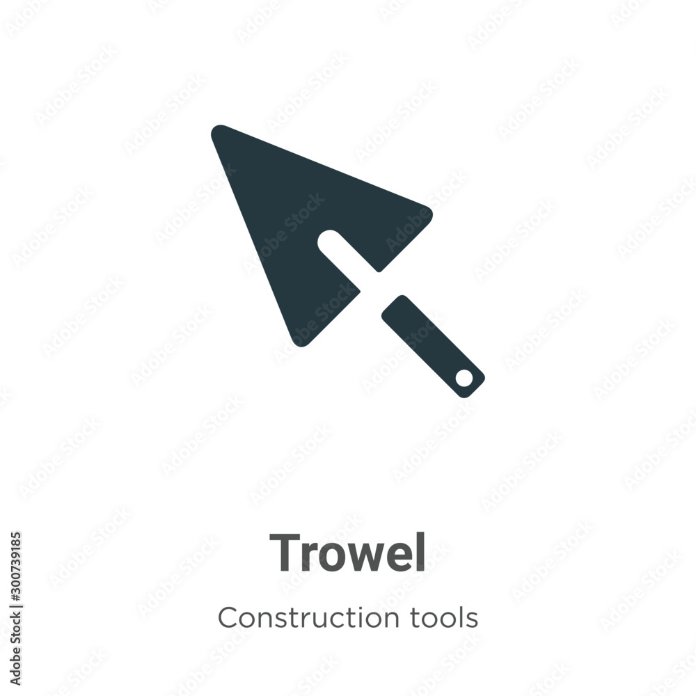 Trowel vector icon on white background. Flat vector trowel icon symbol ...