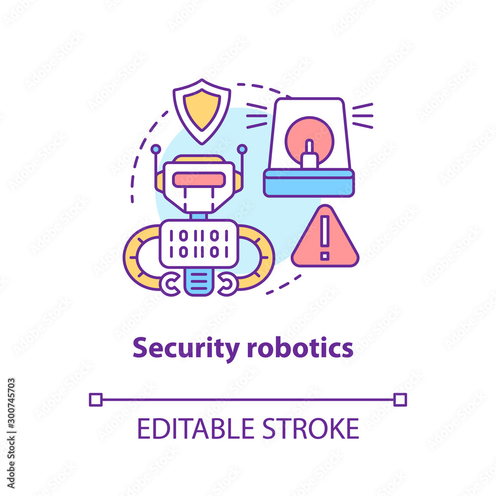 Vecteur Stock Security robotics concept icon. Safety technology idea ...