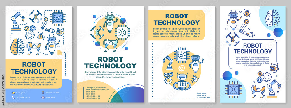 Robot technology brochure template. Engineering. Flyer, booklet ...