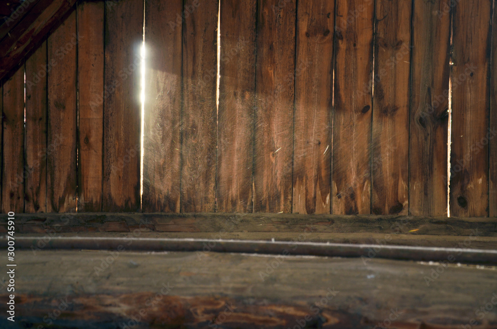Wood texture lit by a ray of the sun with specks of dust Stock Photo ...