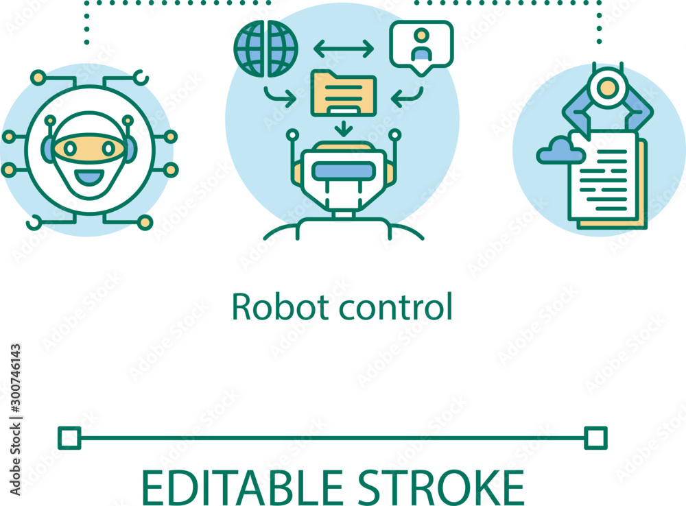 Robot control concept icon. Web data classification. Robotic process ...