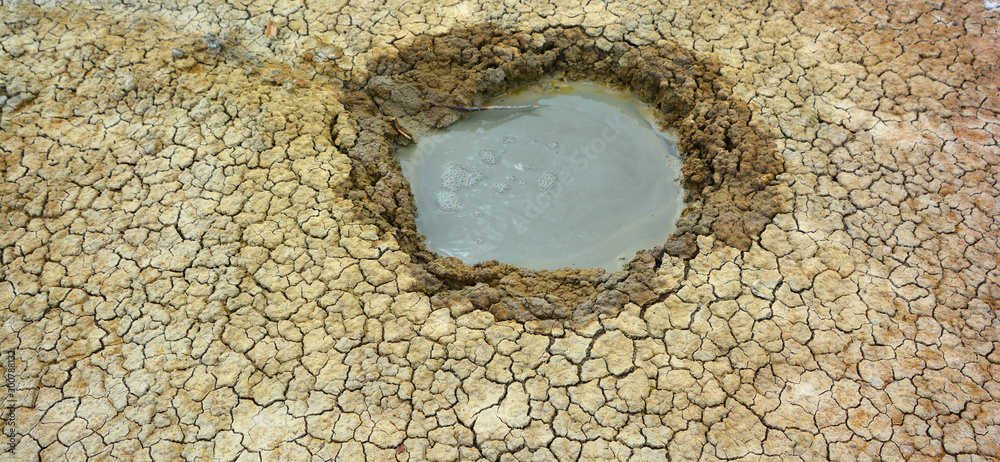 Mud Volcanoes in Gobustan near Baku Azerbaijan. A mud volcano or mud ...