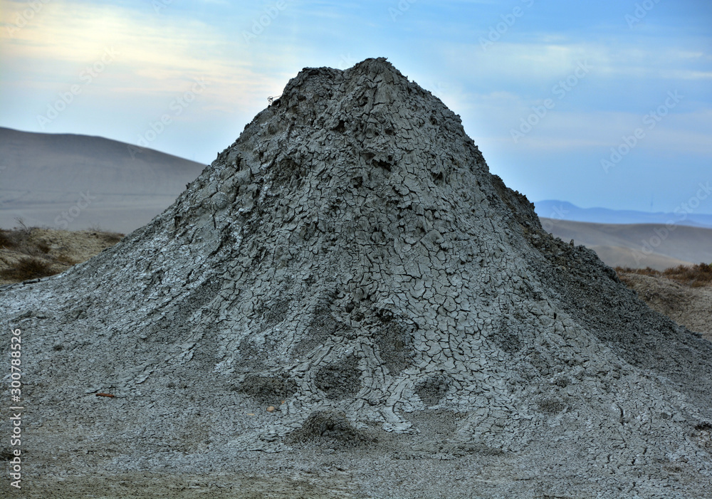 Mud Volcanoes in Gobustan near Baku Azerbaijan. A mud volcano or mud ...