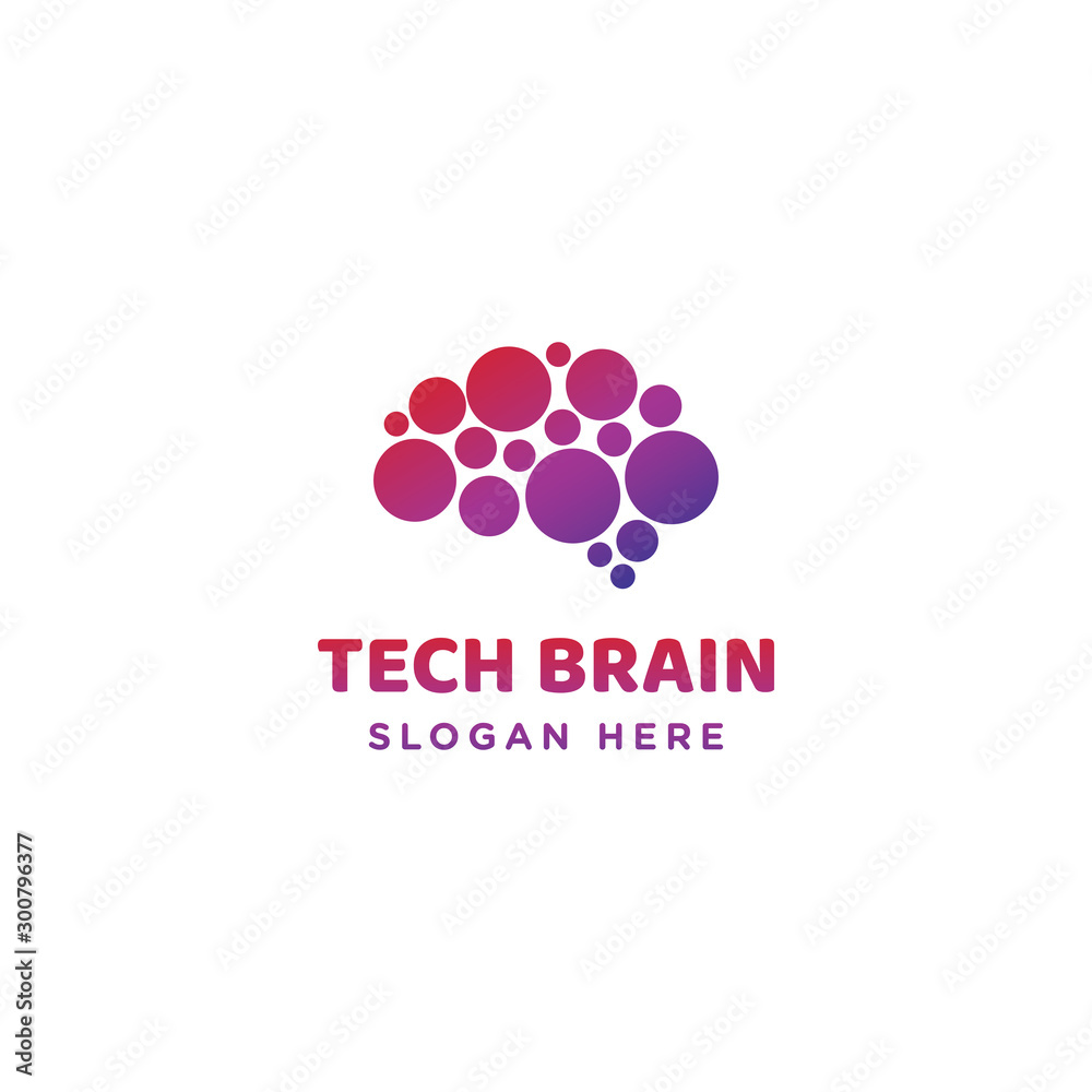Brain logo. Brainstorming illustration. Artificial Intelligence Icon ...