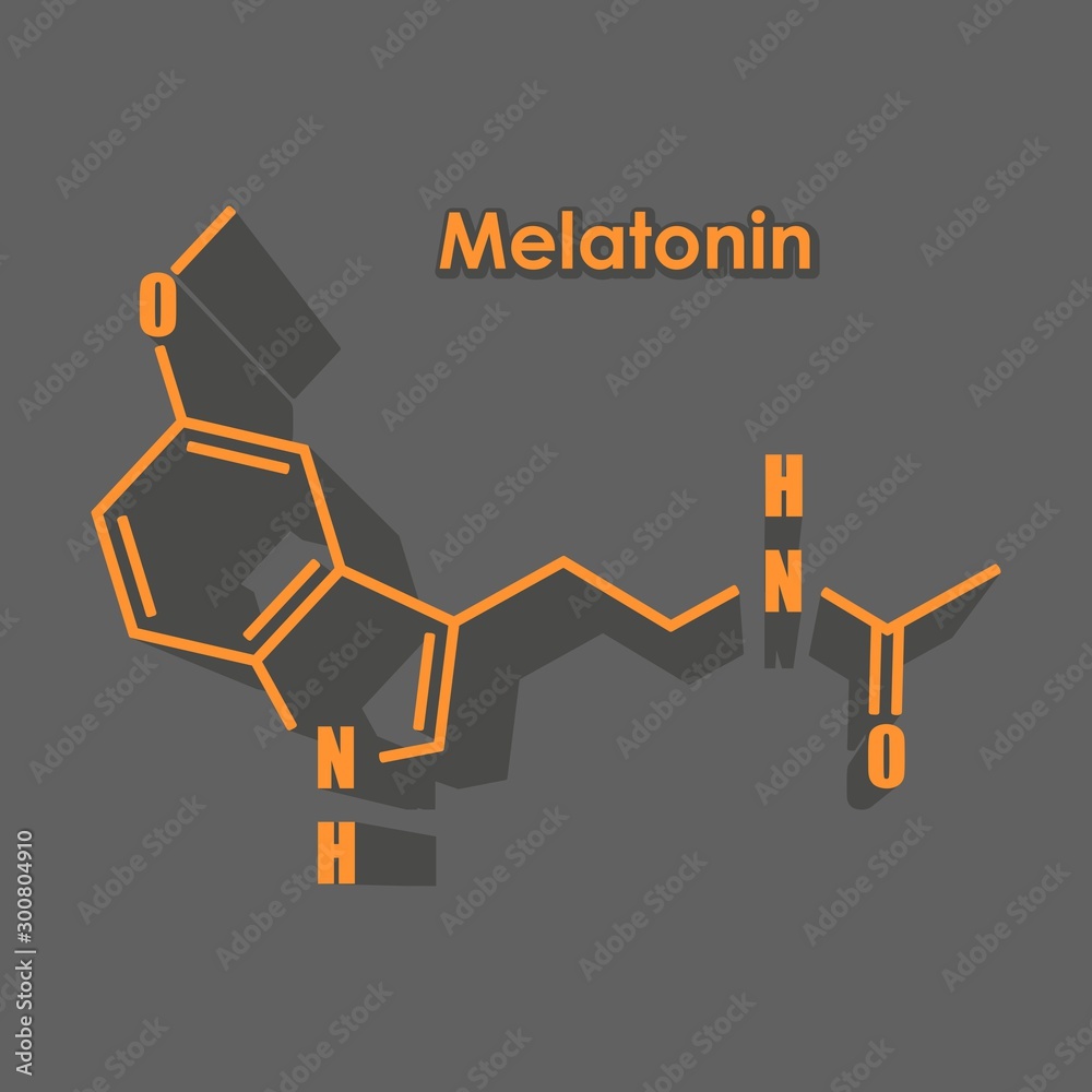 Melatonin hormone chemical molecular formula. In humans, it plays a ...