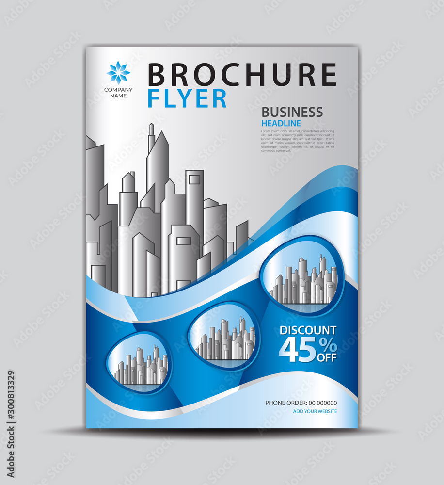 Flyer template for promotion, leaflet design, brochure layout, cover ...
