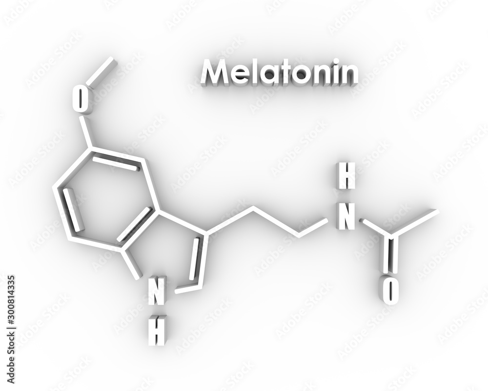Melatonin hormone chemical molecular formula. In humans, it plays a ...