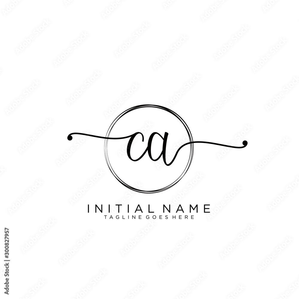 CA Initial handwriting logo with circle template vector. Stock Vector ...