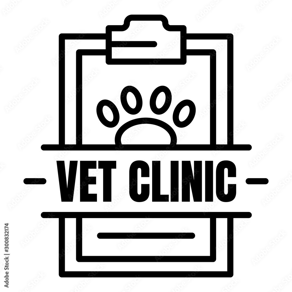 Veterinary clinic logo. Outline veterinary clinic vector logo for web ...