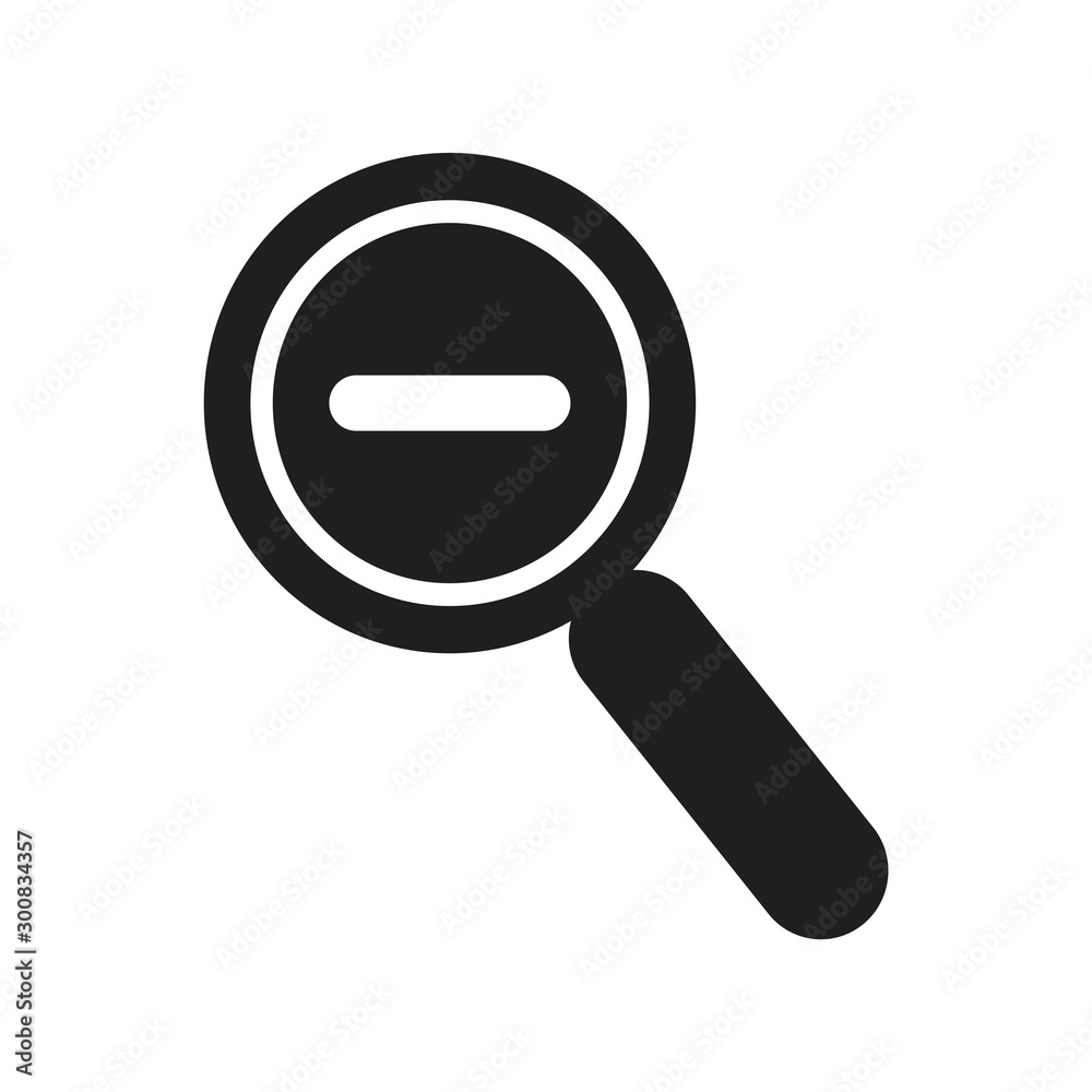 Zoom out icon flat vector black shape design illustration Stock Vector ...