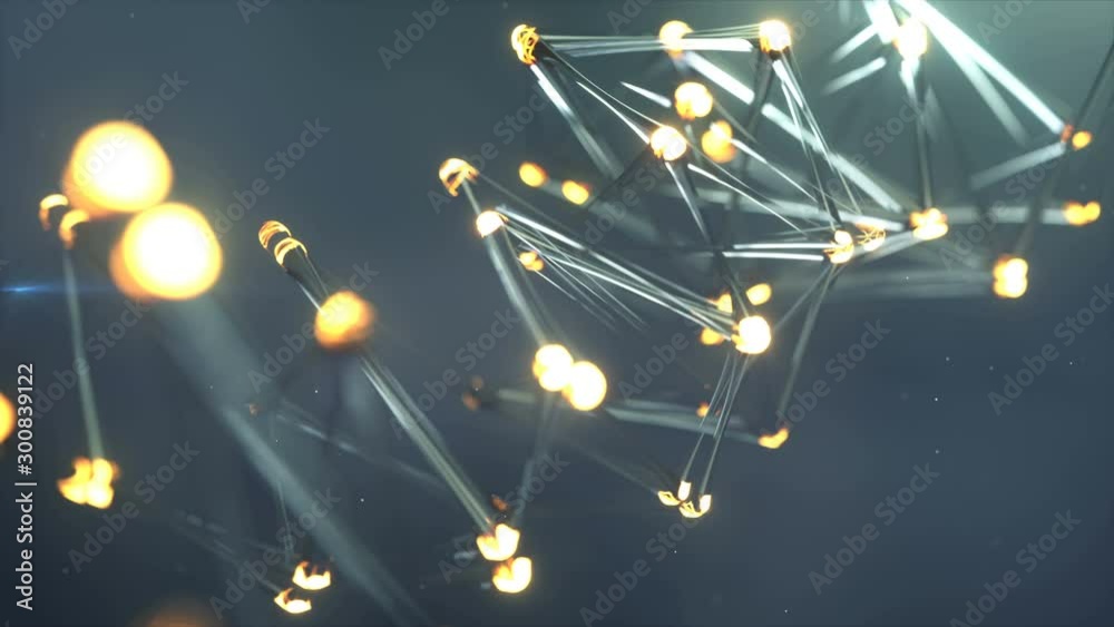 Specular futuristic lattice is rotating. Abstract modern technology or ...