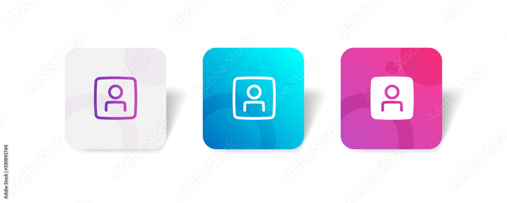 user profile round icon in outline and solid style with colorful smooth ...