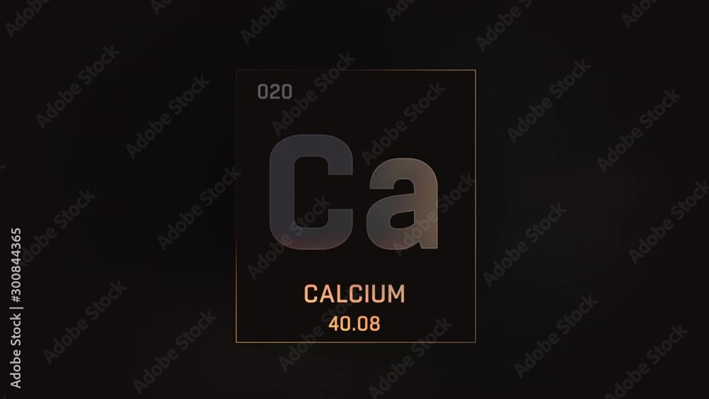 Calcium as Element 20 of the Periodic Table. Seamlessly looping 3D ...