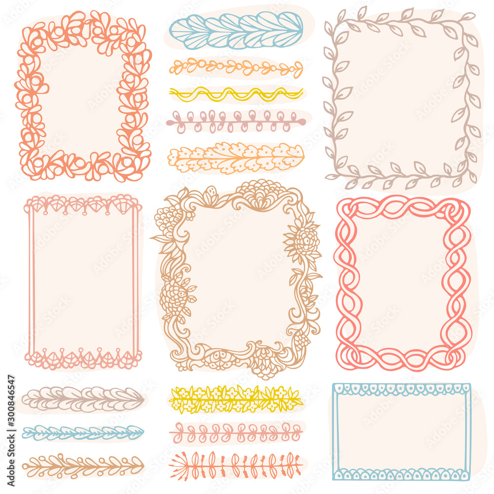 Doodle Colored Frames