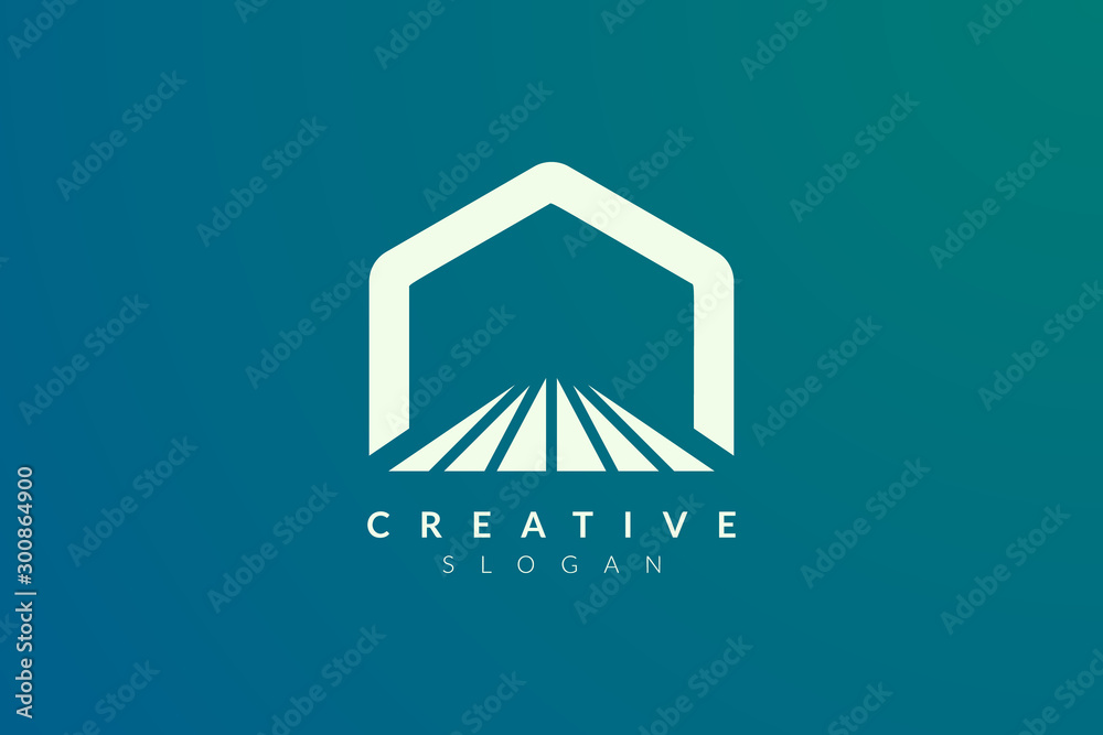 Stage logo design. Minimalist and modern vector illustration design ...