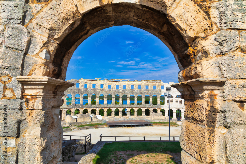 Arena in Pula, Croatia. Ruins of the best preserved Roman amphitheatre ...