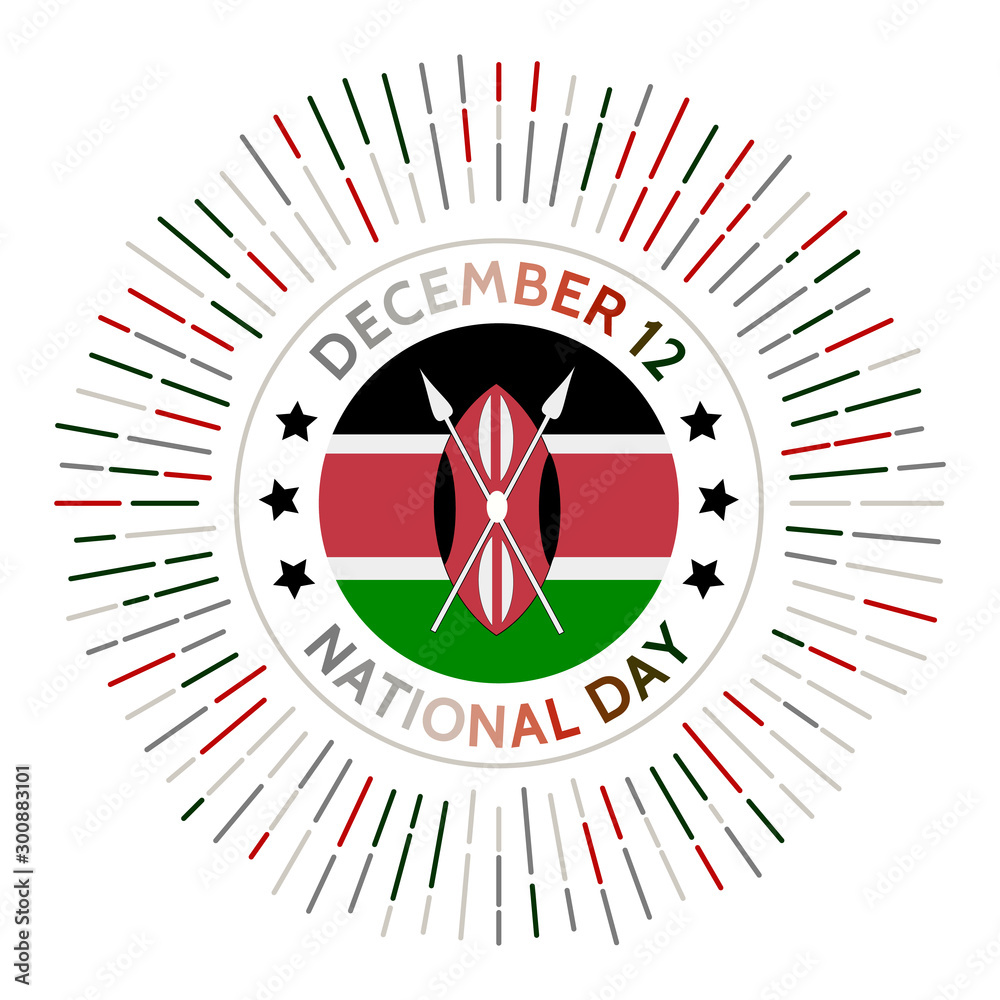Kenya national day badge. Independence from the United Kingdom in 1963 ...