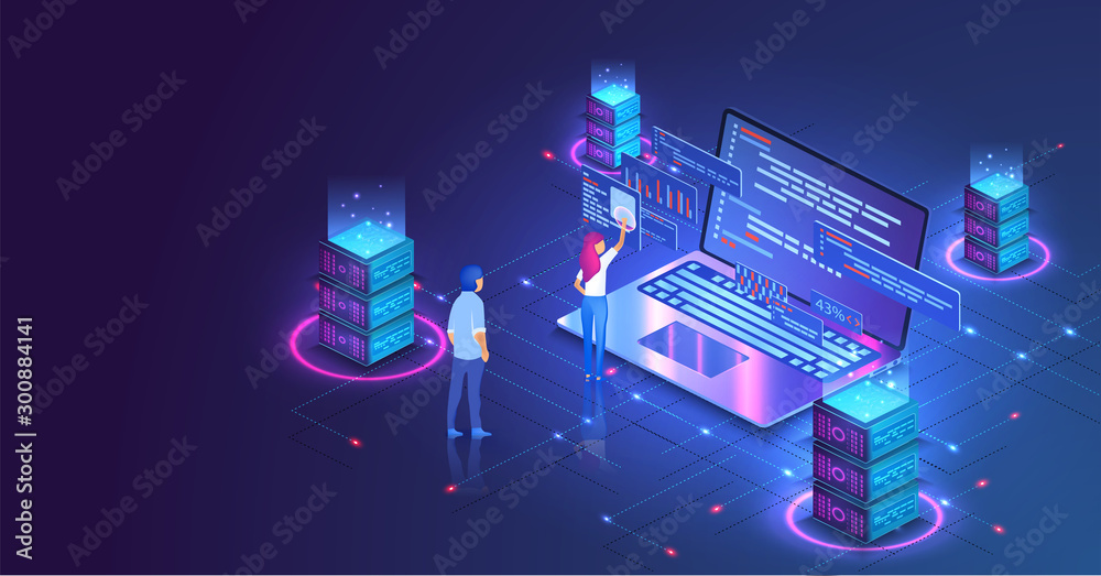 Web Hosting Or Programming Concept Web Programming Development Laptop With Ui Ux Interface