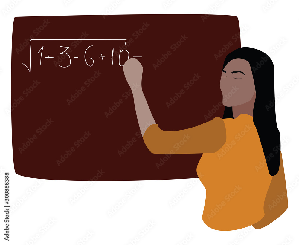 Math teacher, illustration, vector on white background. Stock Vector ...