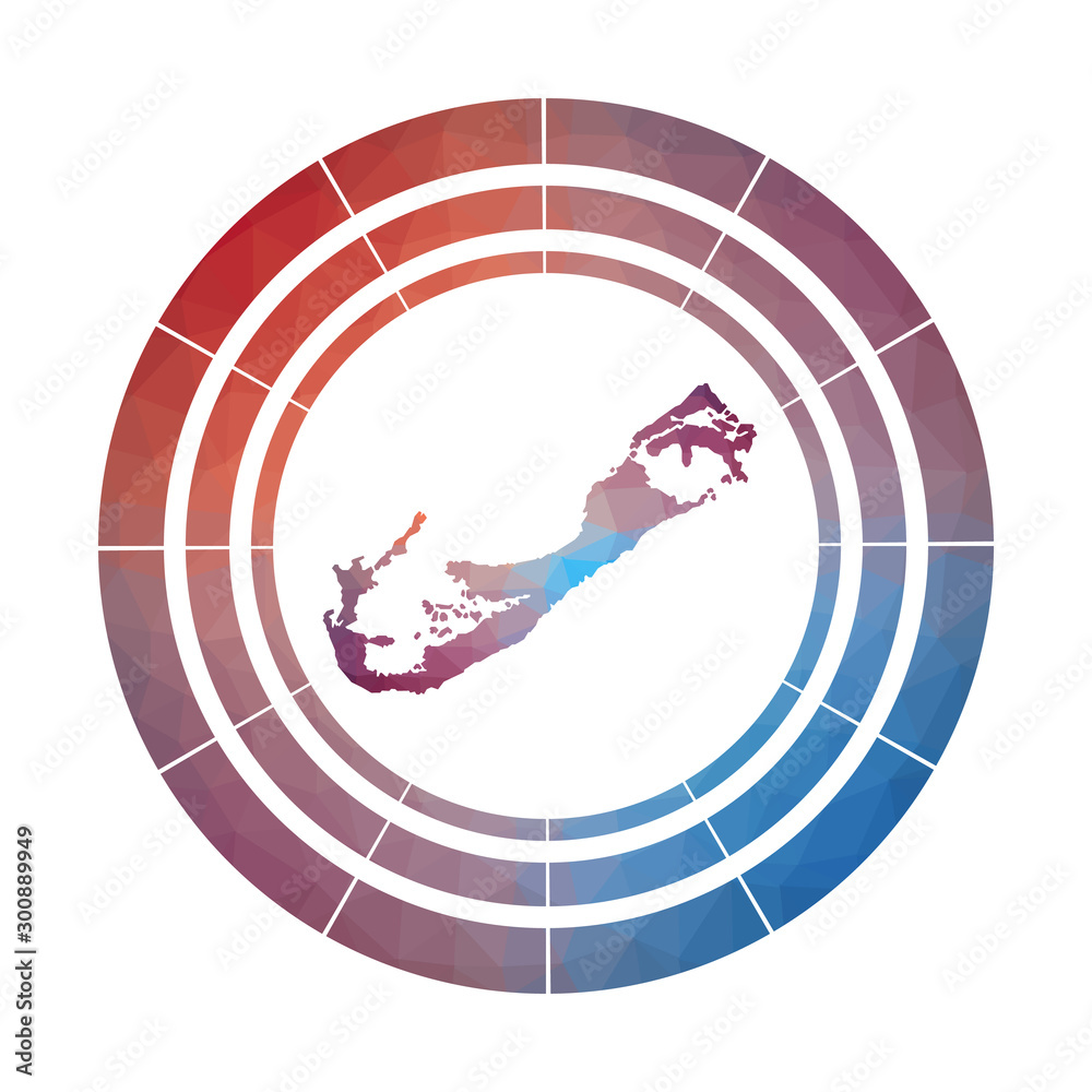 Bermuda badge. Bright gradient logo of island in low poly style ...