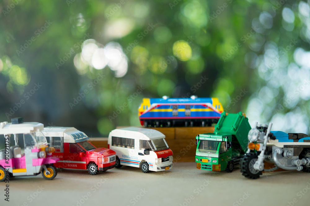 Collection of Thai car. Miniature toy Thai public service car. Stock ...