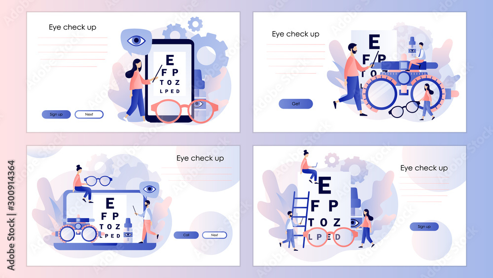 Ophthalmology concept. Eye check up. Ophthalmologist. Screen template ...