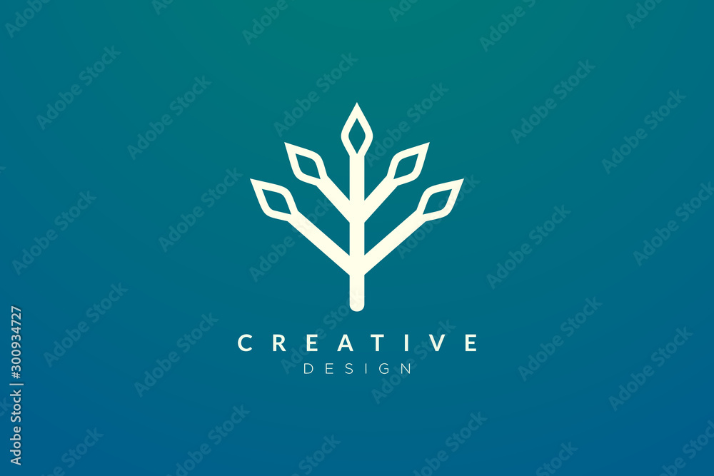 The concept of plant design is integrated into geometric shapes with a ...