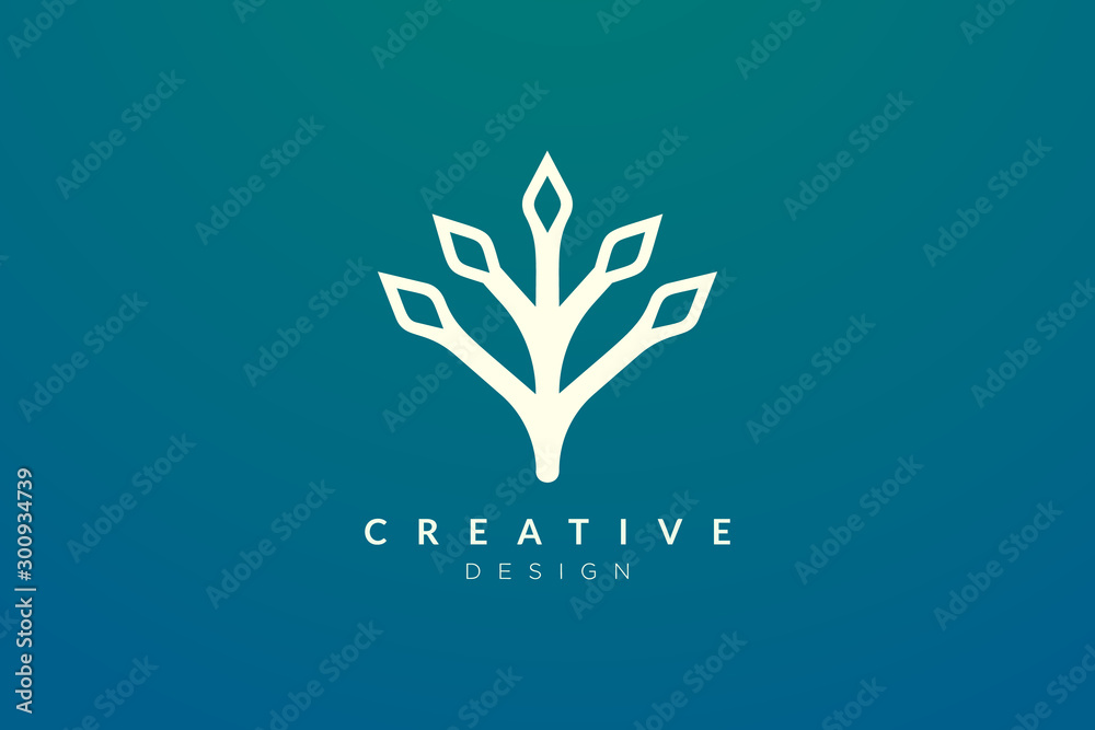 The concept of plant design is integrated into geometric shapes with a ...