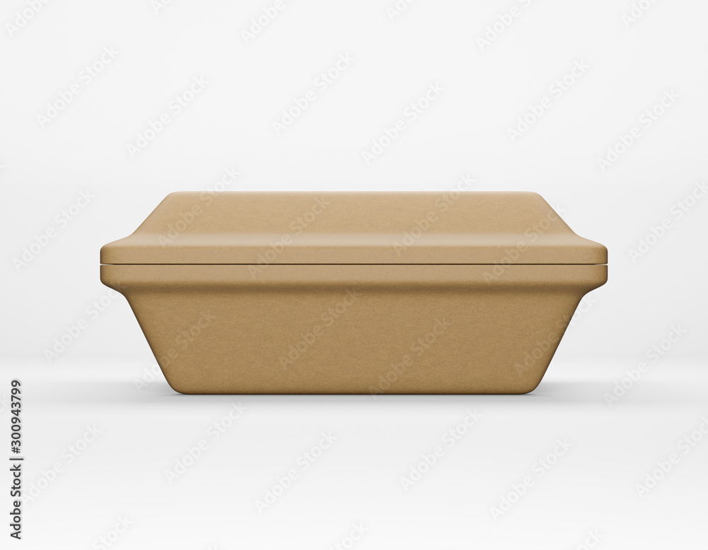 Eco packaging rectangular box kraft paper mockup on white background ...
