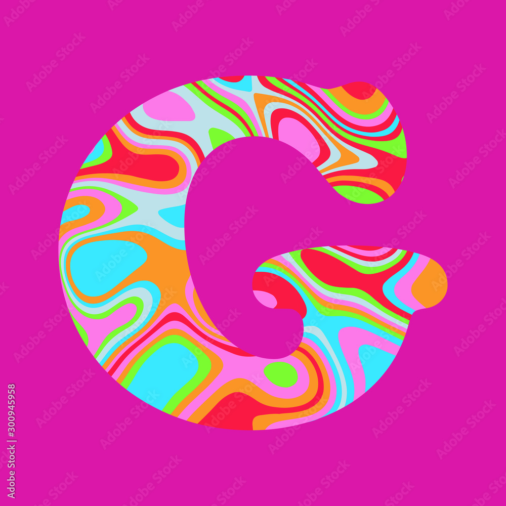vector illustration of English Alphabet Letter G in Random Color and ...