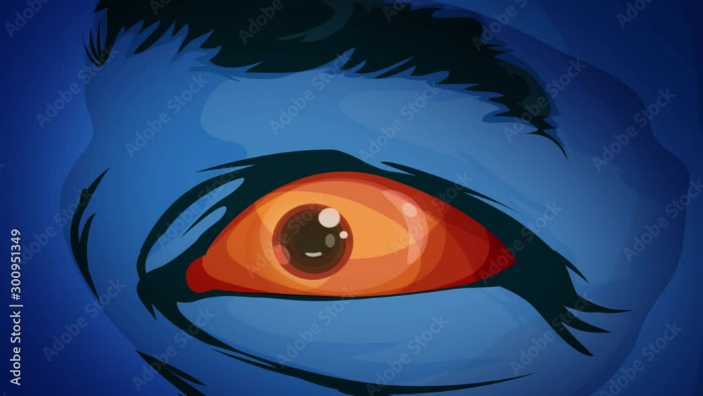 Comic Books Superhero Mutant Eyes/ 4k awesome animation of cartoon ...