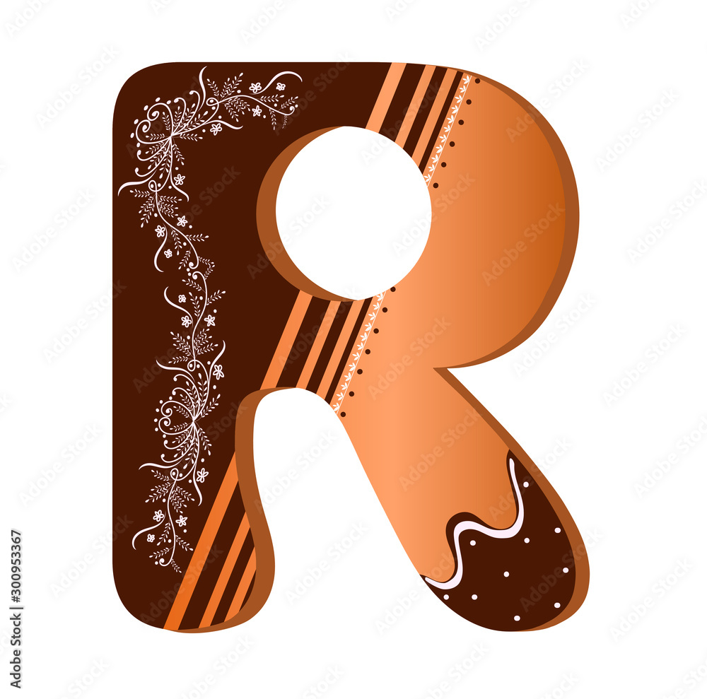 COOKIE ALPHABET gingerbread, Letter R cookie vector, Alphabet with ...