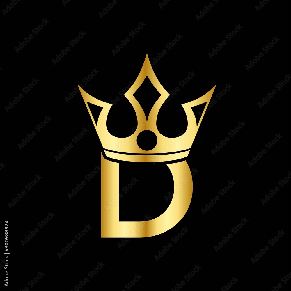 Golden Icon Letter D Logo. The crown of the king and queen with the ...