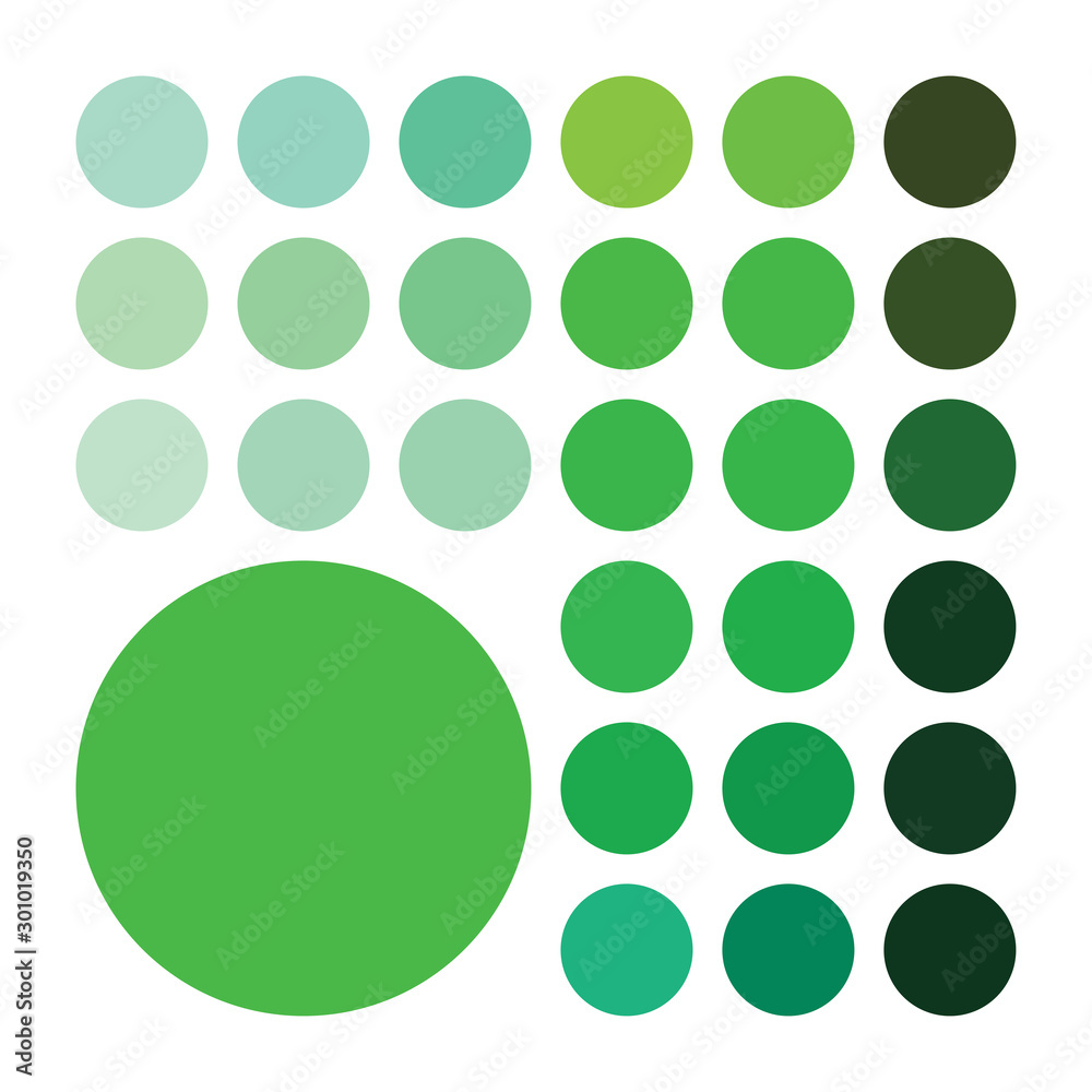 Green color palette vector illustration Stock Vector | Adobe Stock