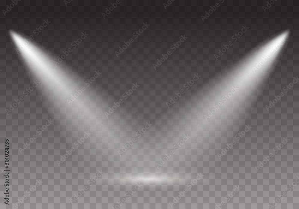 Projector light effect isolated on transparent background. Vector glow ...